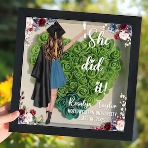 Personalized Congrats Graduation Flower Shadow Box, High School ...