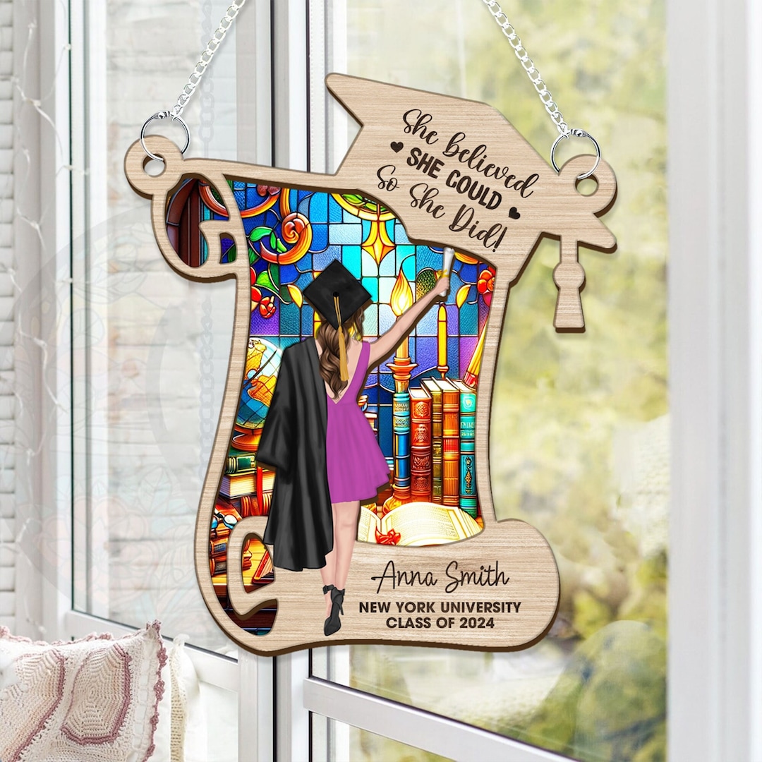 Personalized Graduation Window Hanging, Graduation Suncatcher Gift ...