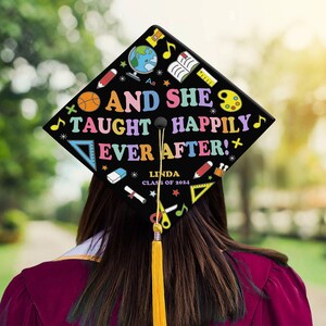 Personalized Teacher Graduation Cap Topper, Teacher Grad Cap Topper ...