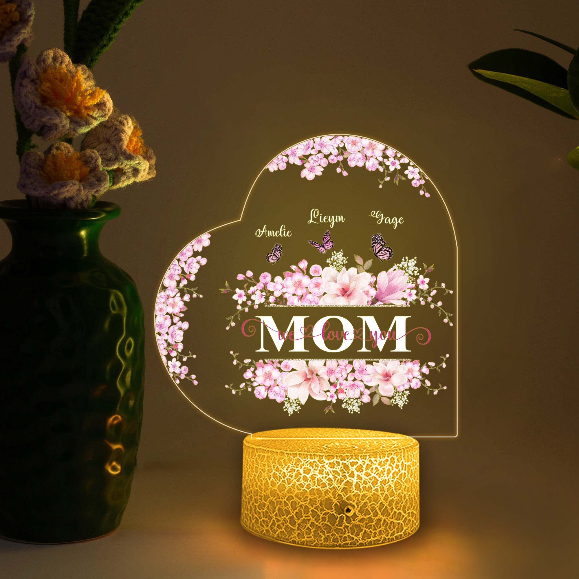 Personalized Gift for Mom 3D Led Light Acrylic Base, Mother's Day Gift ...