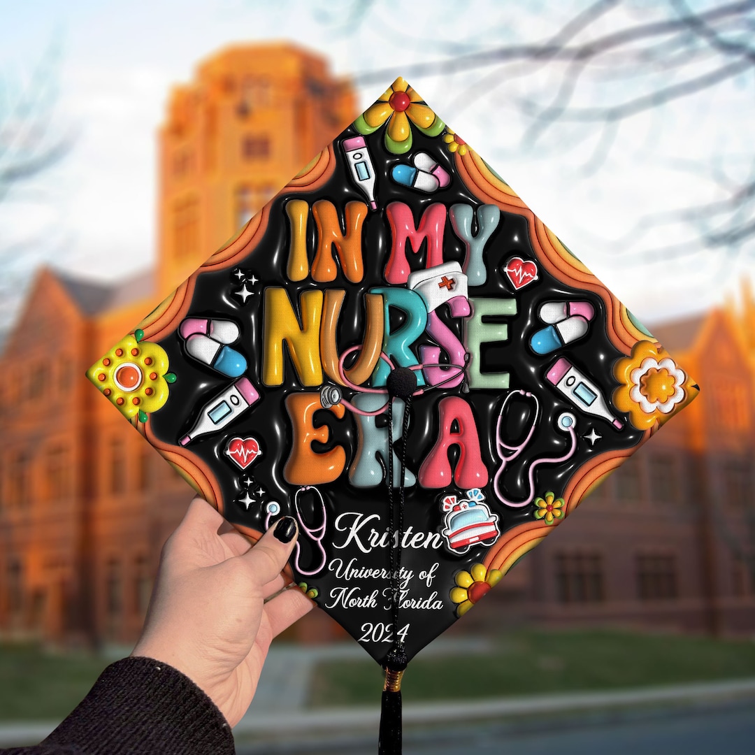 Personalized Nurse Graduation Cap Topper, RN Grad Cap Topper, Nursing ...