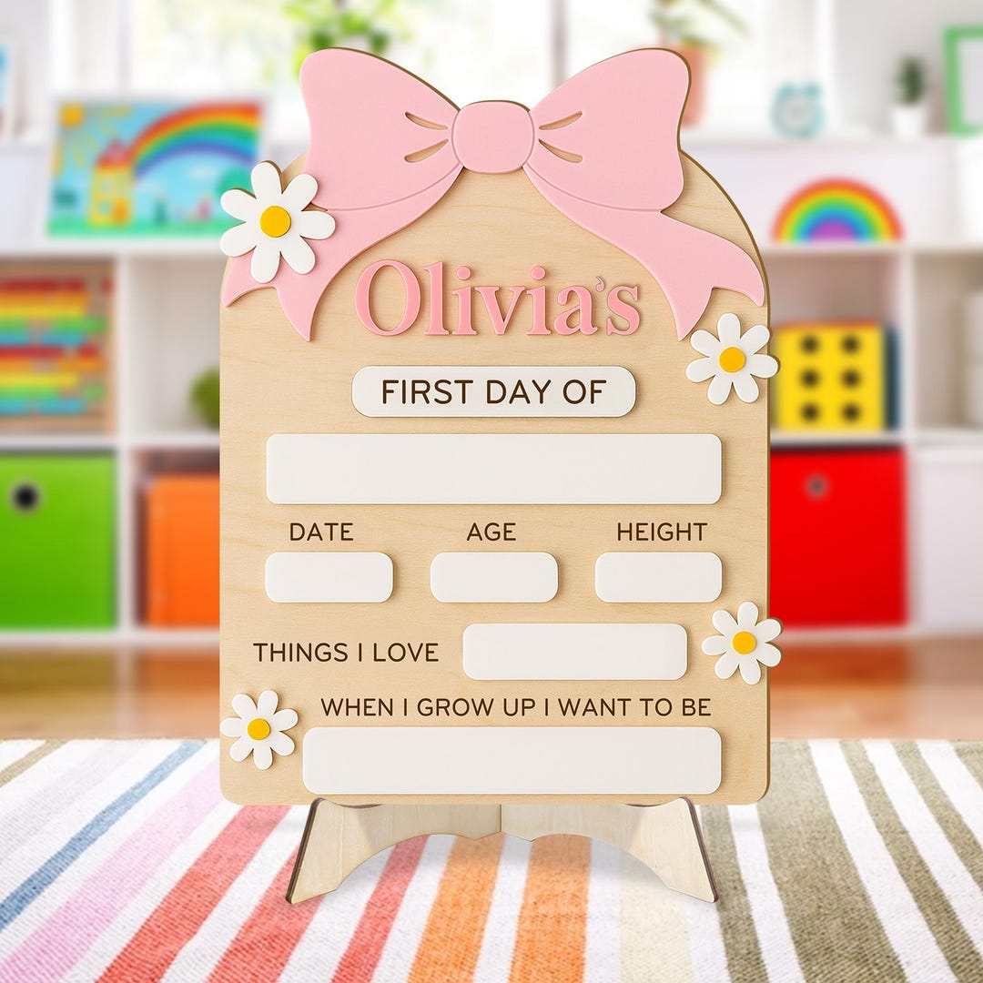 Personalized First Day of School Sign, Custom Reusable Chalkboard Sign ...