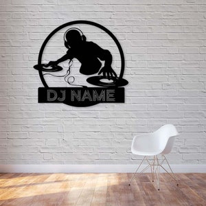 Personalized Name DJ Metal Sign With Led Lights, Custom DJ Gifts ...