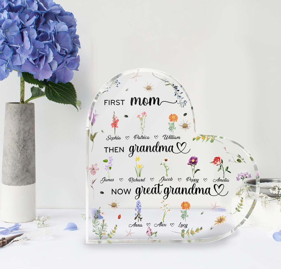 Personalized First Mom Then Grandma Now Great Grandma Birth Month ...