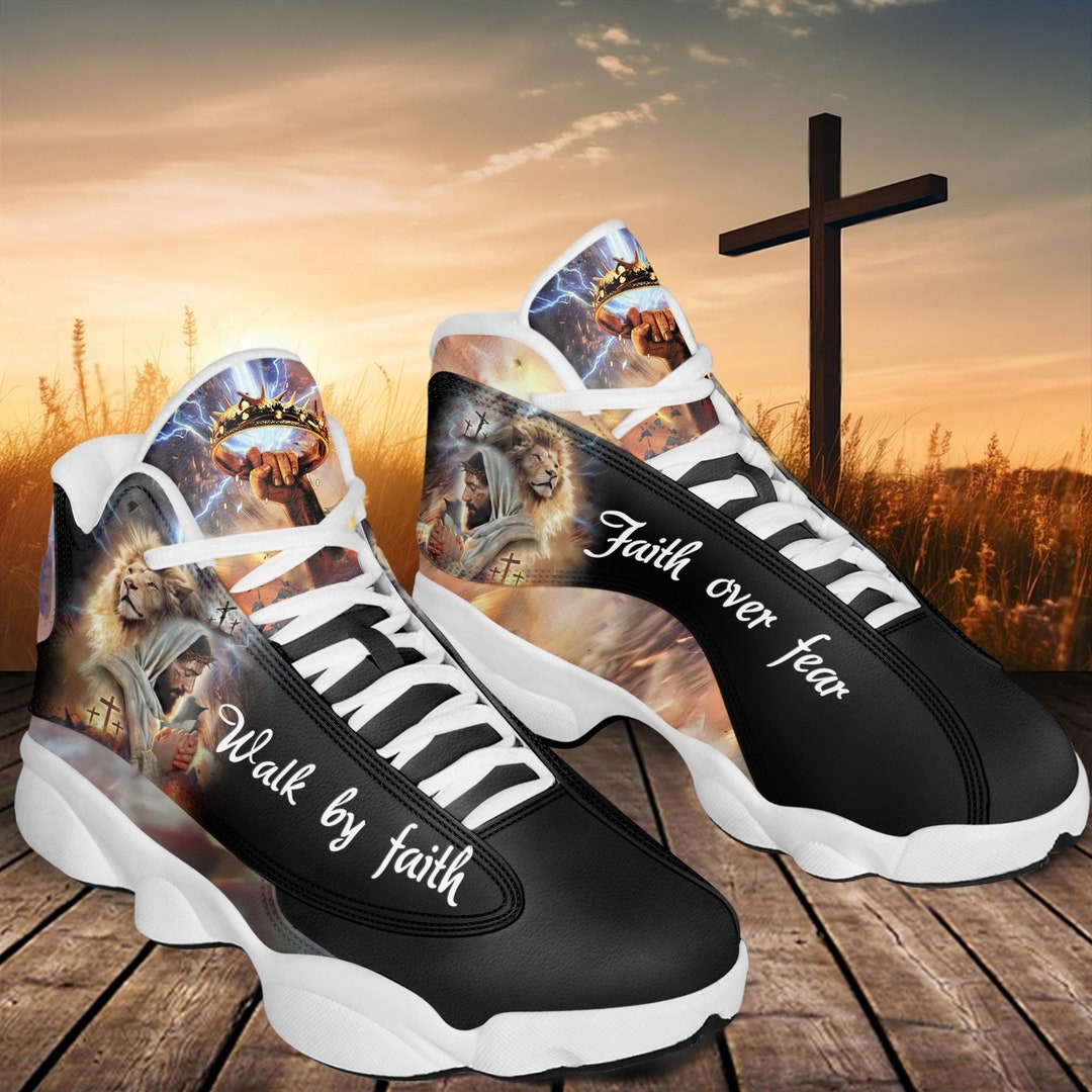 Faith Over Fear Jesus Shoes, Christian Gifts, God Sneakers, God Running ...