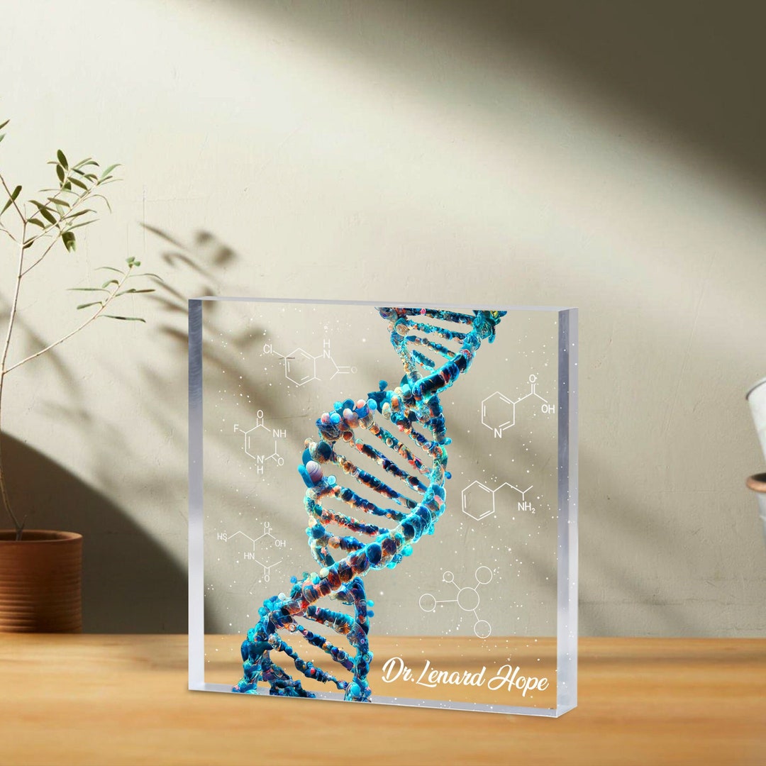 Personalized DNA Custom Shape Acrylic Blocks, Biology Science Gift for ...