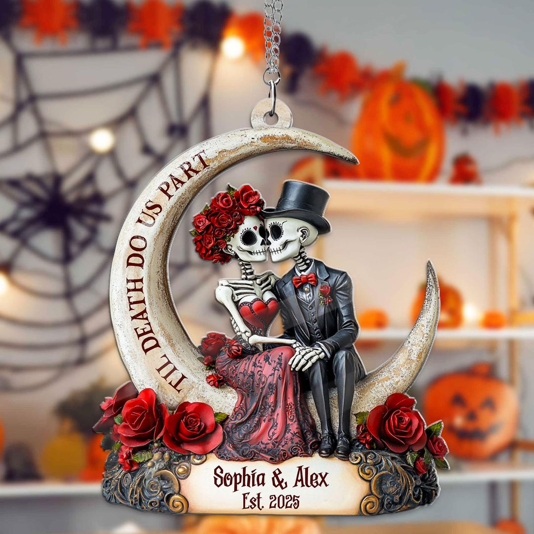 Personalized Skeleton Couples Acrylic Window Decor, Gothic Wedding ...