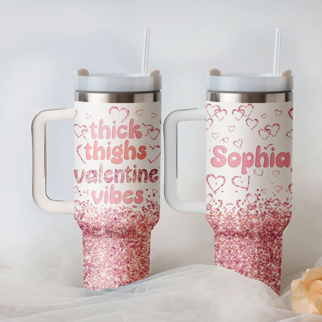 Custom Name Cute Glitter 40oz Tumbler Gift for Her, Personalized ...