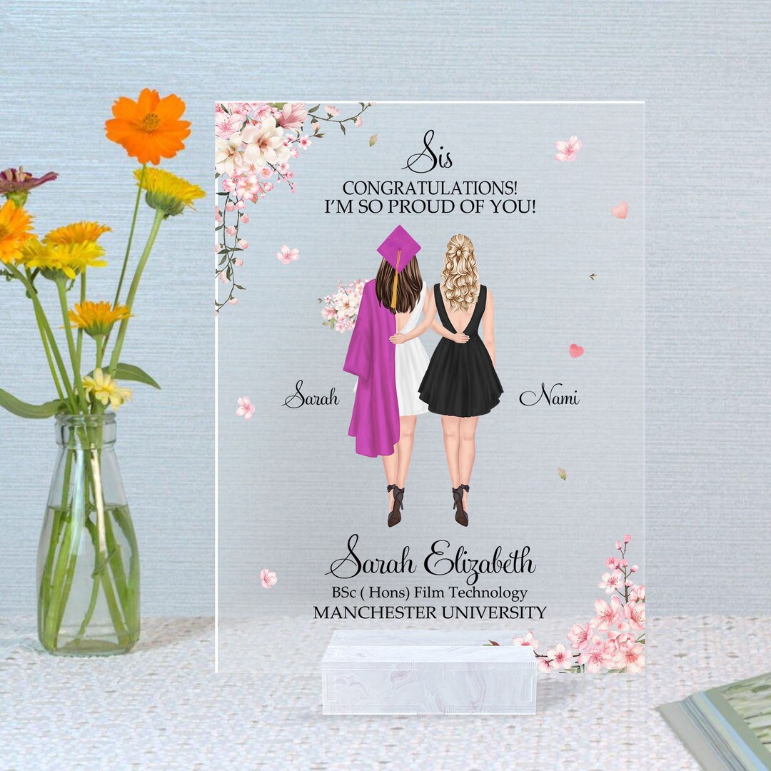 Personalized Sister Graduation Print Rectangle Plaque, Congrats to ...