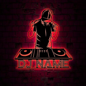 Personalized Name DJ Metal Sign With Led Lights, Custom DJ Gifts ...