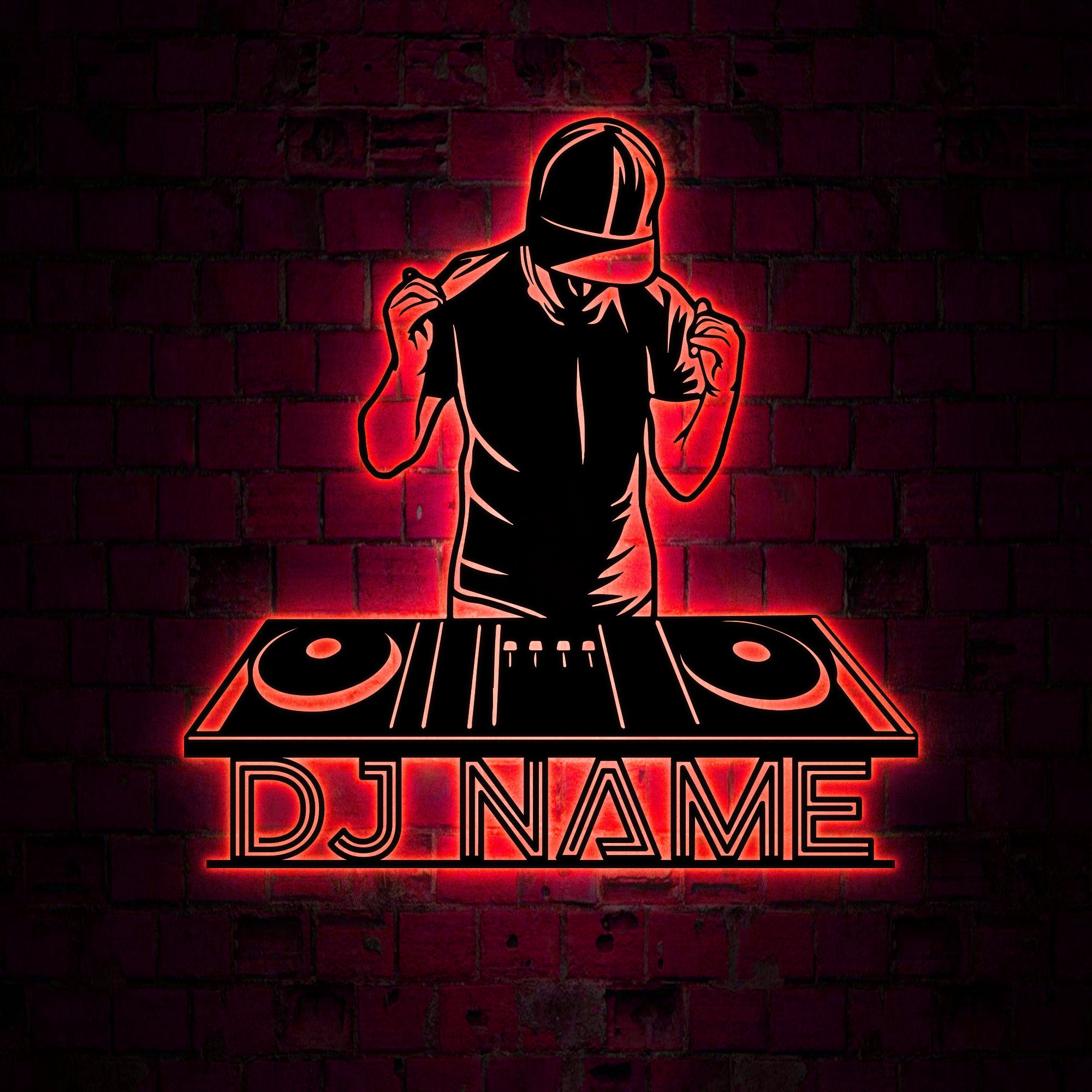 Personalized Name DJ Metal Sign With Led Lights, Custom DJ Gifts ...