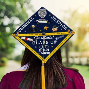 Custom Criminal Justice Graduation Cap Topper, Criminology Grad Cap ...