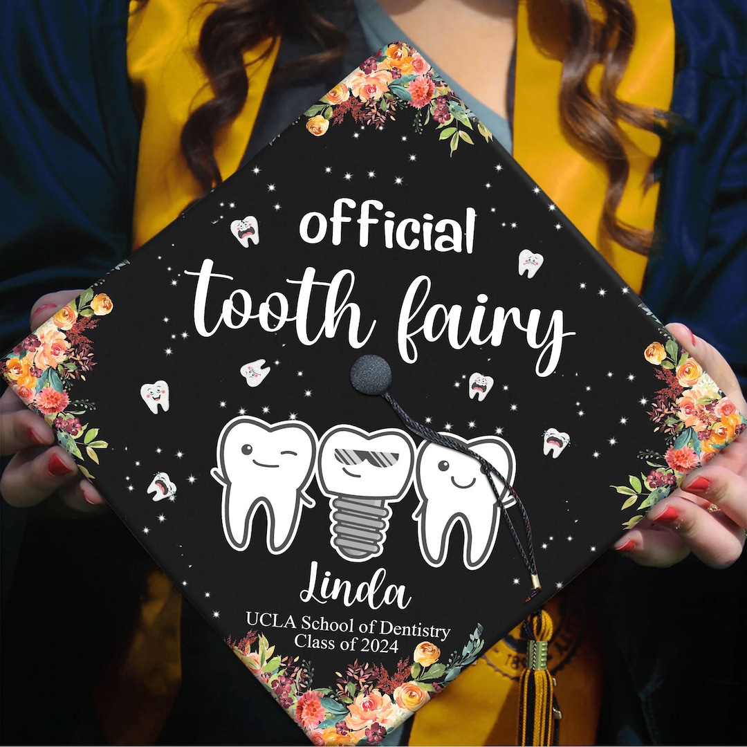 Custom Dental Hygienist Graduation Cap, Personalized Dentist Grad Cap ...