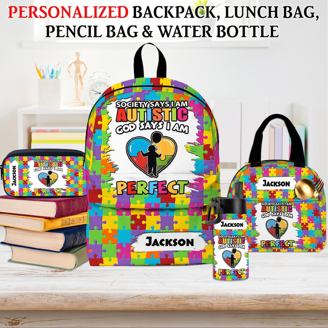 Personalized Autism Backpack for Boys, Autism Awareness Bag for Kids ...