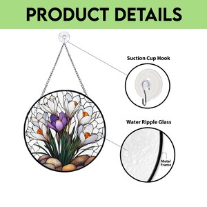 Crocus Faux Stained Glass Window Hanging, Gift for Mom, Crocus ...