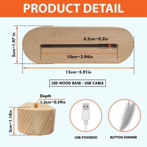 60th Anniversary Wooden Base Lamp, Diamond Wedding Gifts, 60th ...