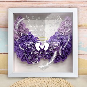 Personalized Baby Memorial Flower Shadow Box, Infant Loss Gift ...