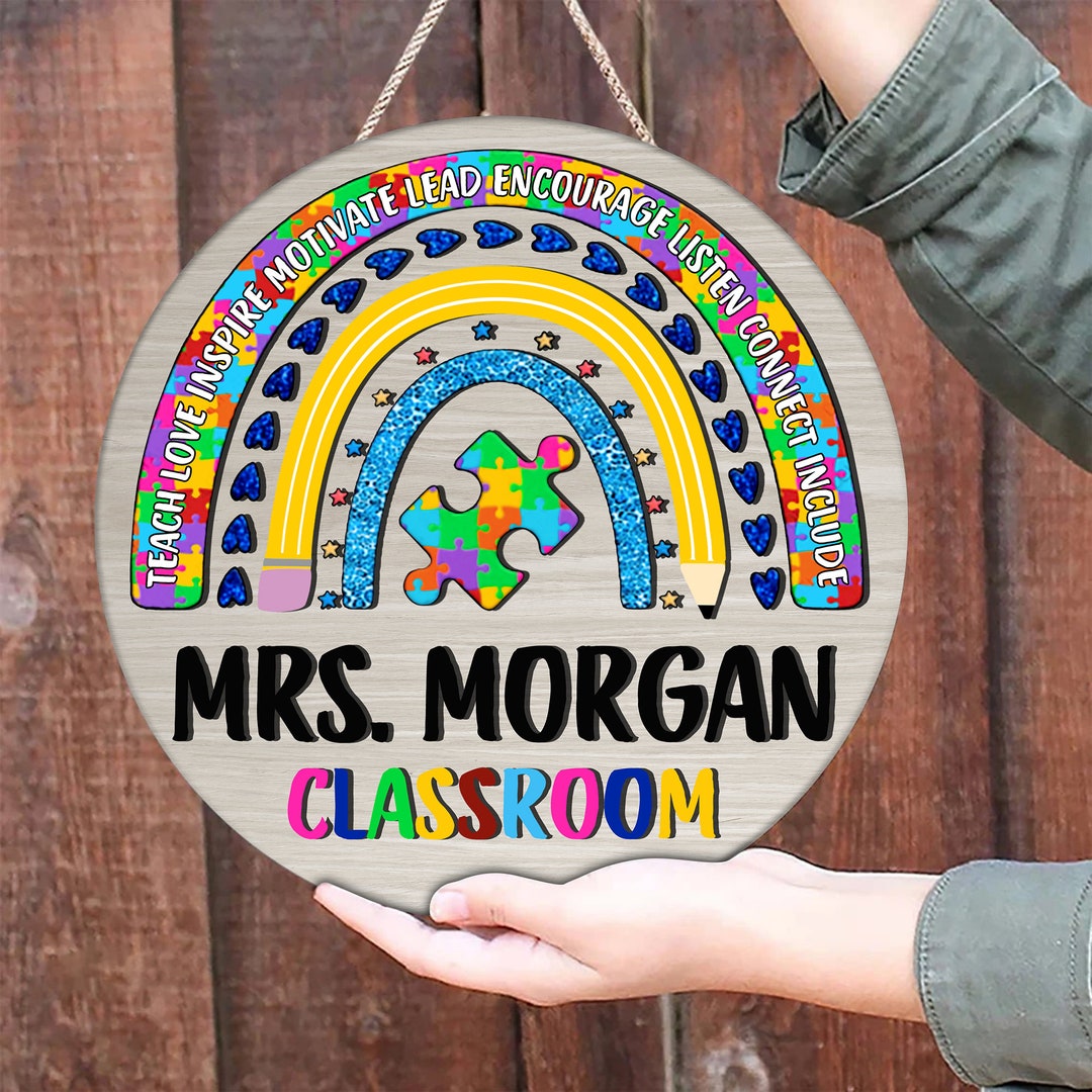 Personalized Autism Teacher Door Sign, Special Education Classroom ...