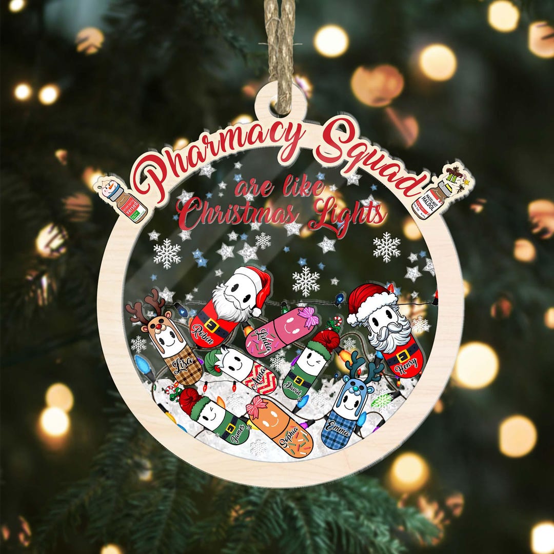 Custom Medicine Pharmacy Squad Christmas Shaker Ornament, Pharmacy Xmas ...