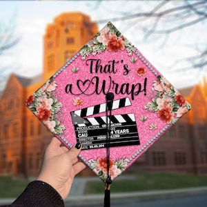 Personalized Funny Film Graduation Cap Topper, That's A Wrap Grad Cap ...