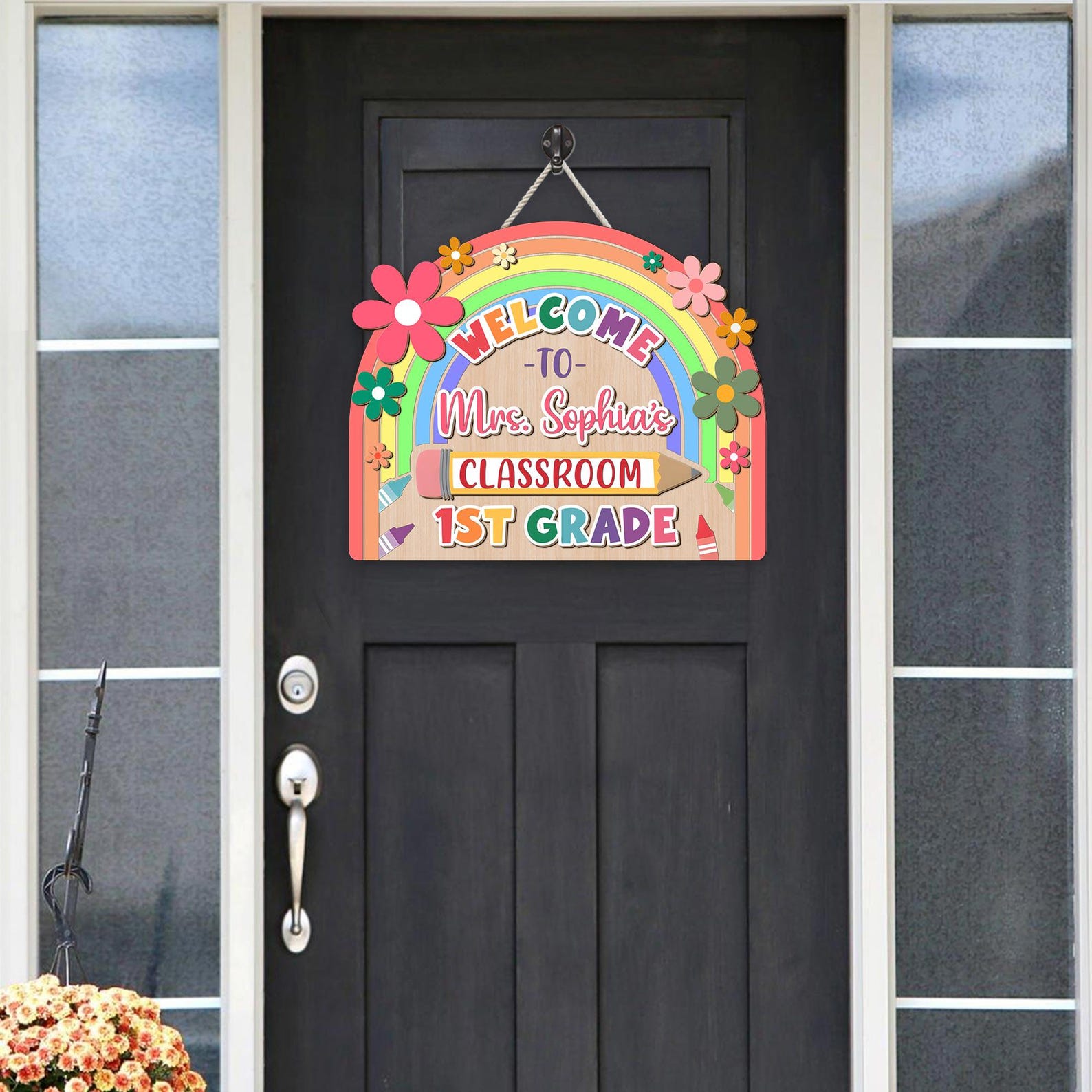 Personalized Teacher Door Sign, Custom Teacher Name Sign, Classroom ...