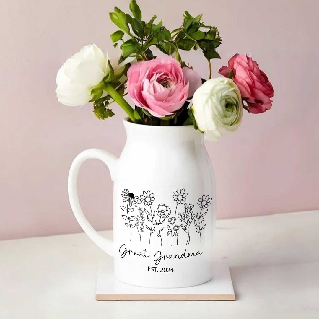 Personalized Great Grandma Flower Vase, Mother's Day Gifts, Birthday ...