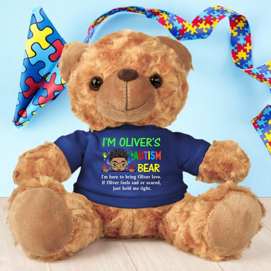 Custom Autism Teddy Bear, Personalized Comfort Bear for Children, A ...