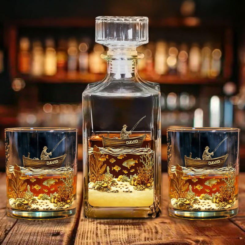 Fishing Man Whiskey Glass - Etsy