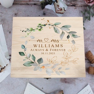 Personalized Wedding Memory Keepsake Box, Custom Bridal Shower Gift ...