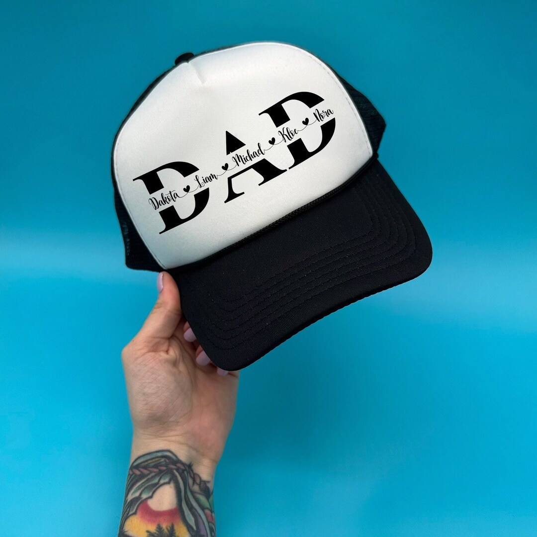 Personalized Dad With Kids Names Trucker Caps, Gift for Father, Grandfather, Fathers Day Gift ...