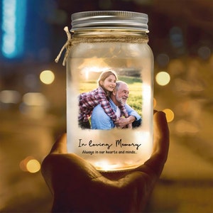 Custom Photo Memorial 16 Oz Mason Jar Light | in Loving Memory Light ...