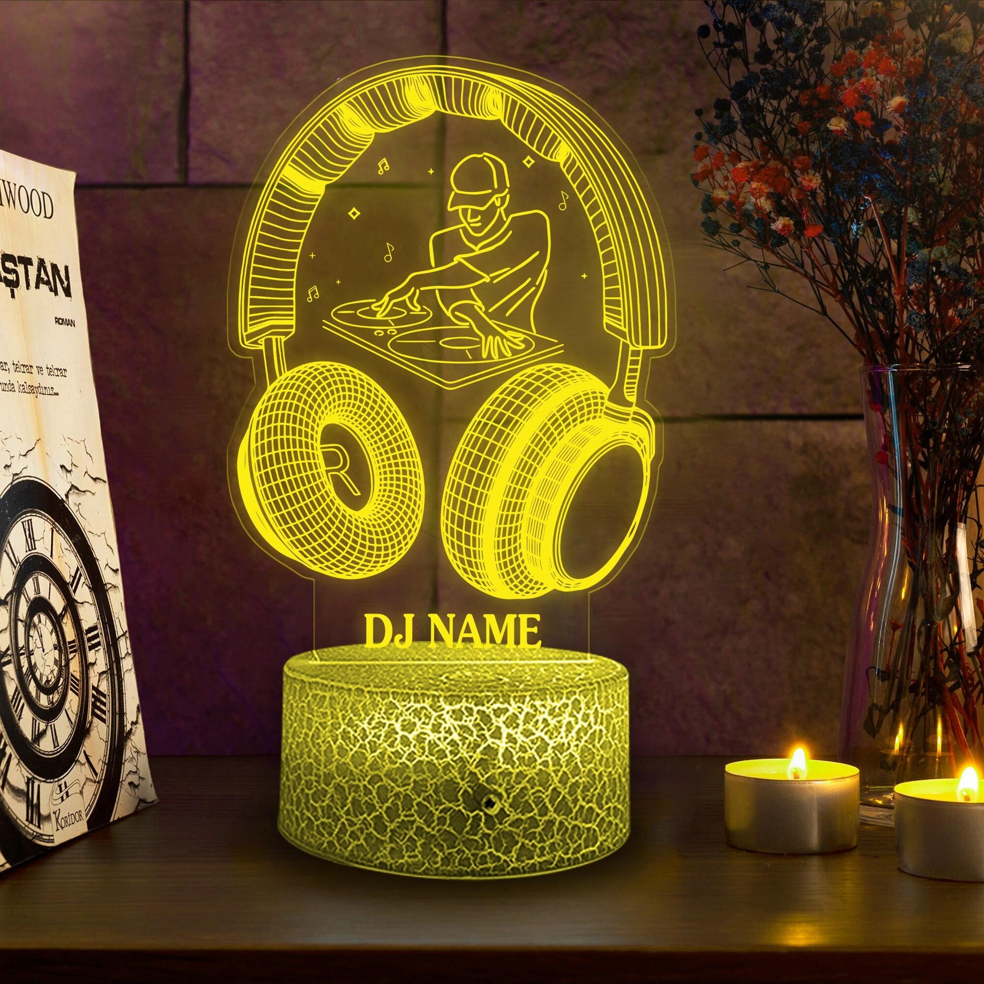 Custom DJ 3D Led Light Wooden Base, Custom DJ Player Gifts, Lamp Gifts ...