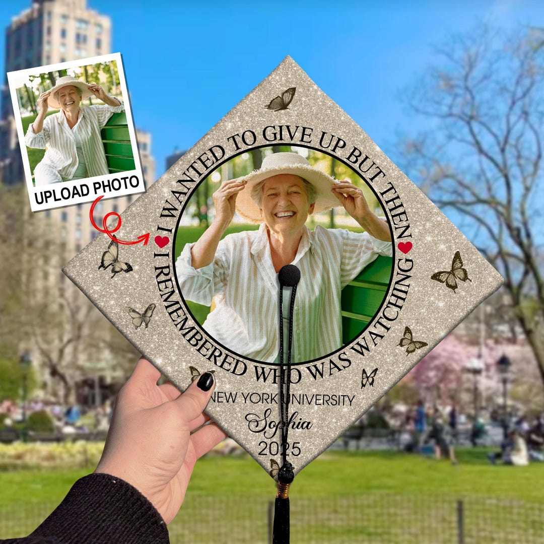 Personalized Memories Graduation Cap Topper, Custom Photo Memorial Cap ...