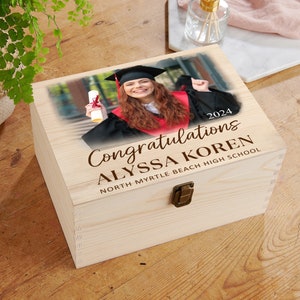 Personalized Photo Graduation Memory Keepsake Box, Custom Graduation ...