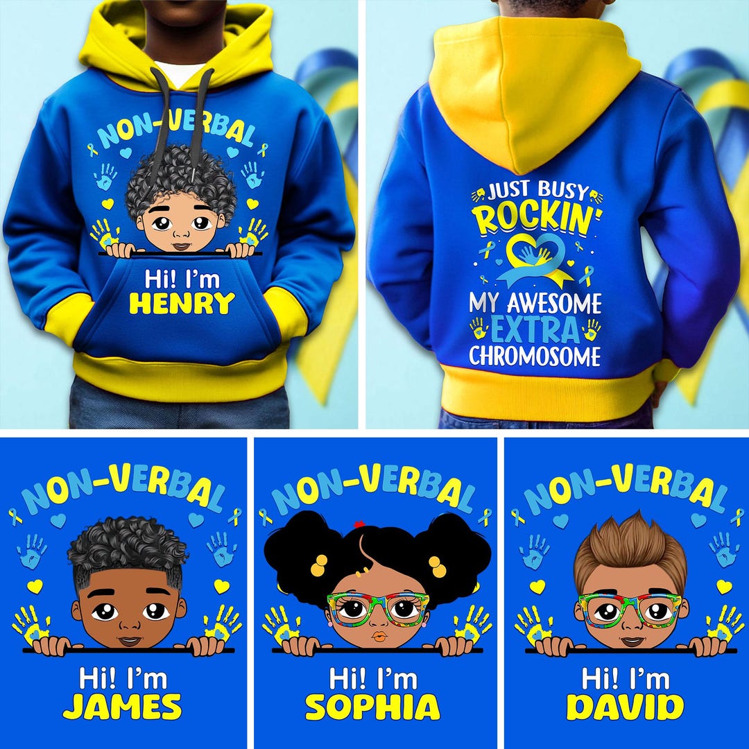 Personalized Down Syndrome Hoodie for Kids, Just Busy Rocking My Awesome Extra Chromosome, Down ...