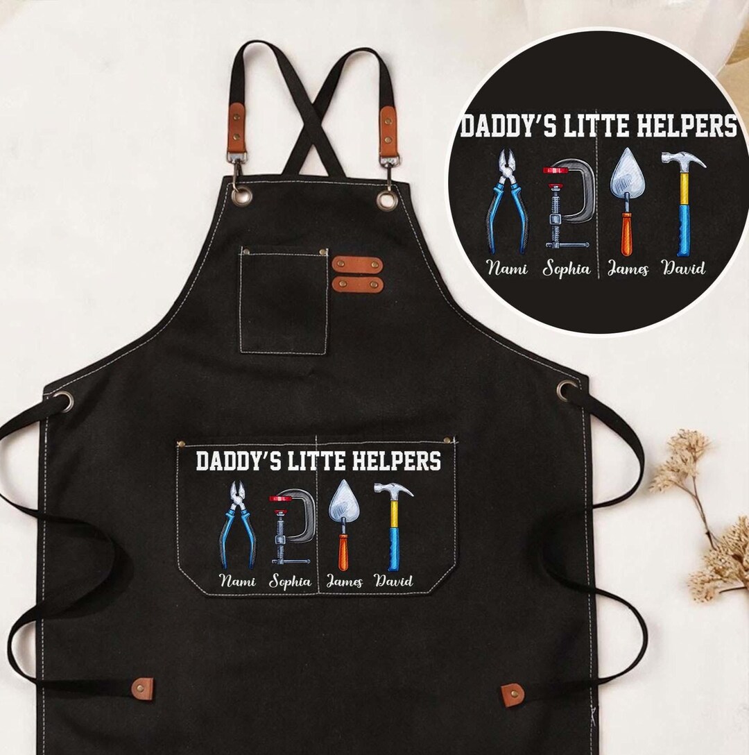 Daddy’s Little Helpers Apron - Personalized Tool Apron for Dad - Custom ...