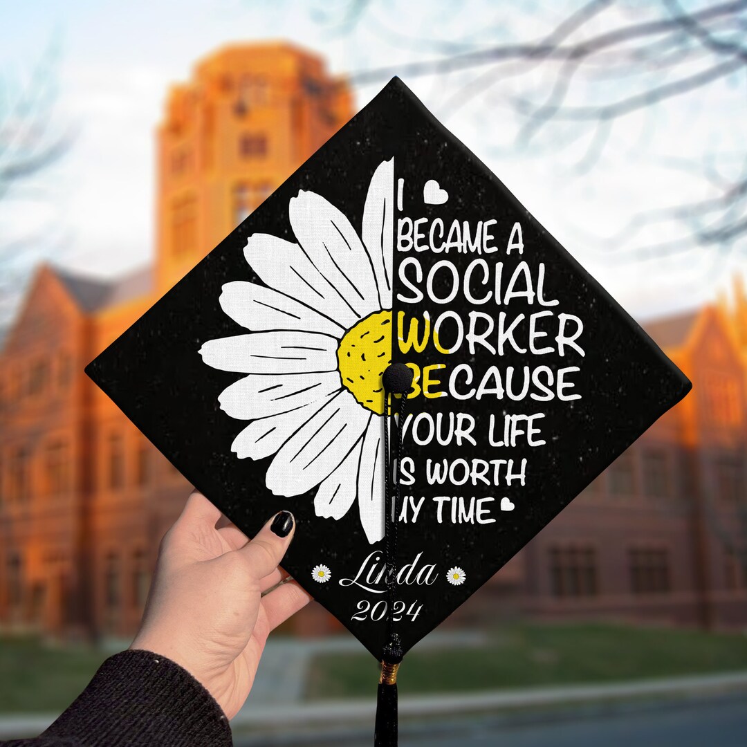 Personalized Social Worker Graduation Cap Topper, Social Worker Cap ...