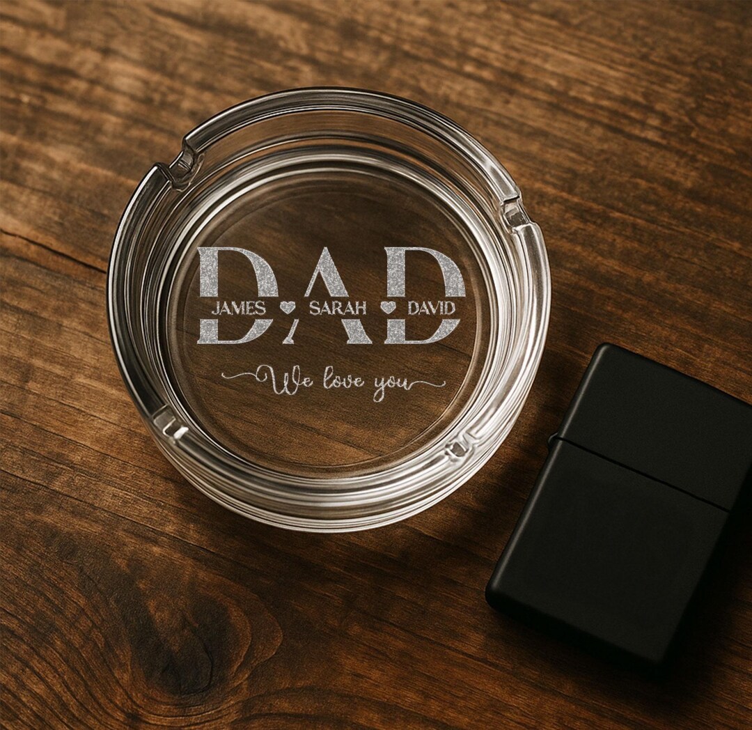 Custom Engraved Ash Tray Gift for Dad, Father's Day Gift for Dad and ...