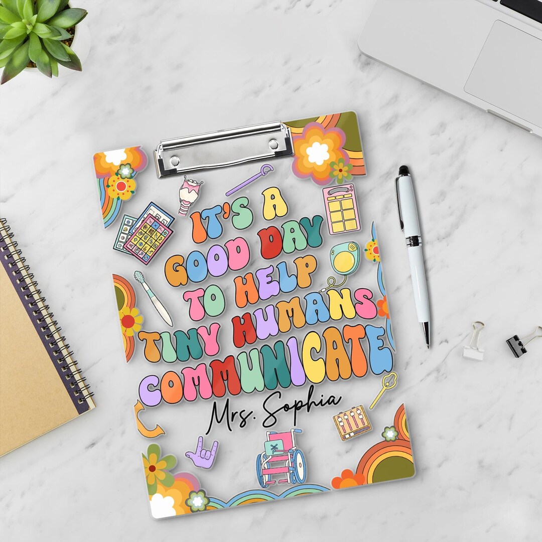 Personalized SLP Teacher Clear Acrylic Clipboard, Speech Language ...