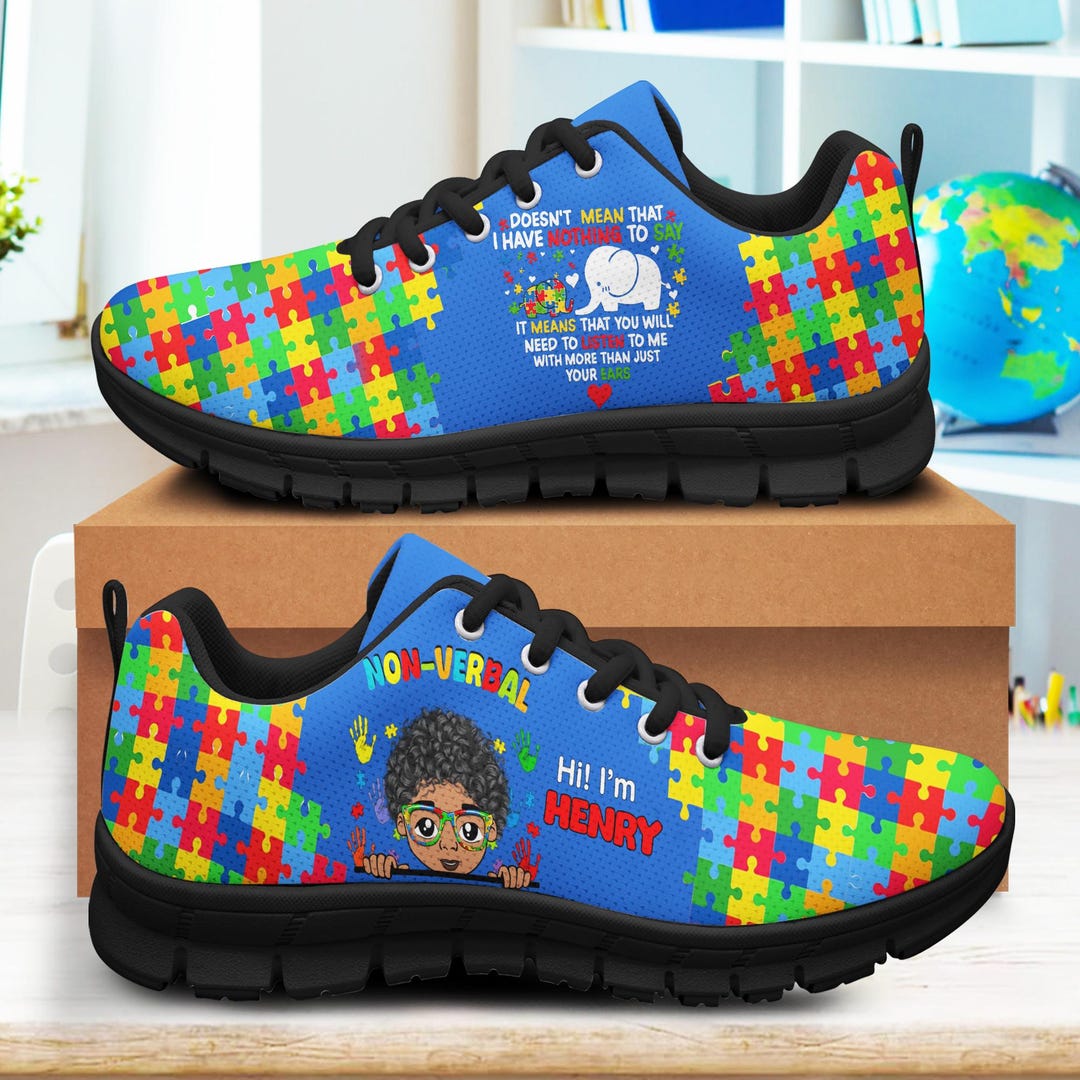 Personalized Shoes for Autism Kids, Sneaker Gift for Autistic Daughter ...
