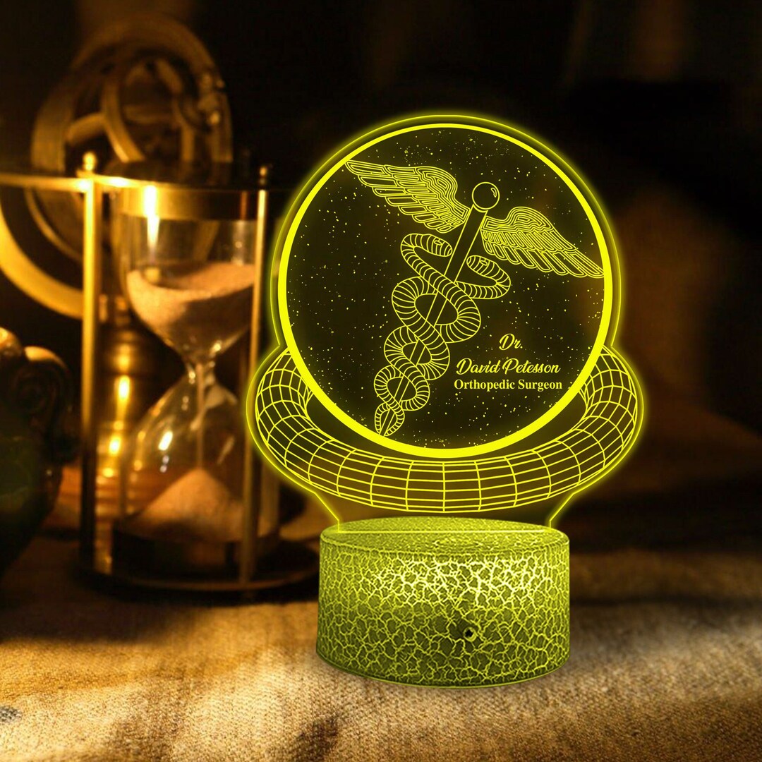 Personalized Medicine Symbol 3D Night Light, 3D Lamp Graduation Gift ...