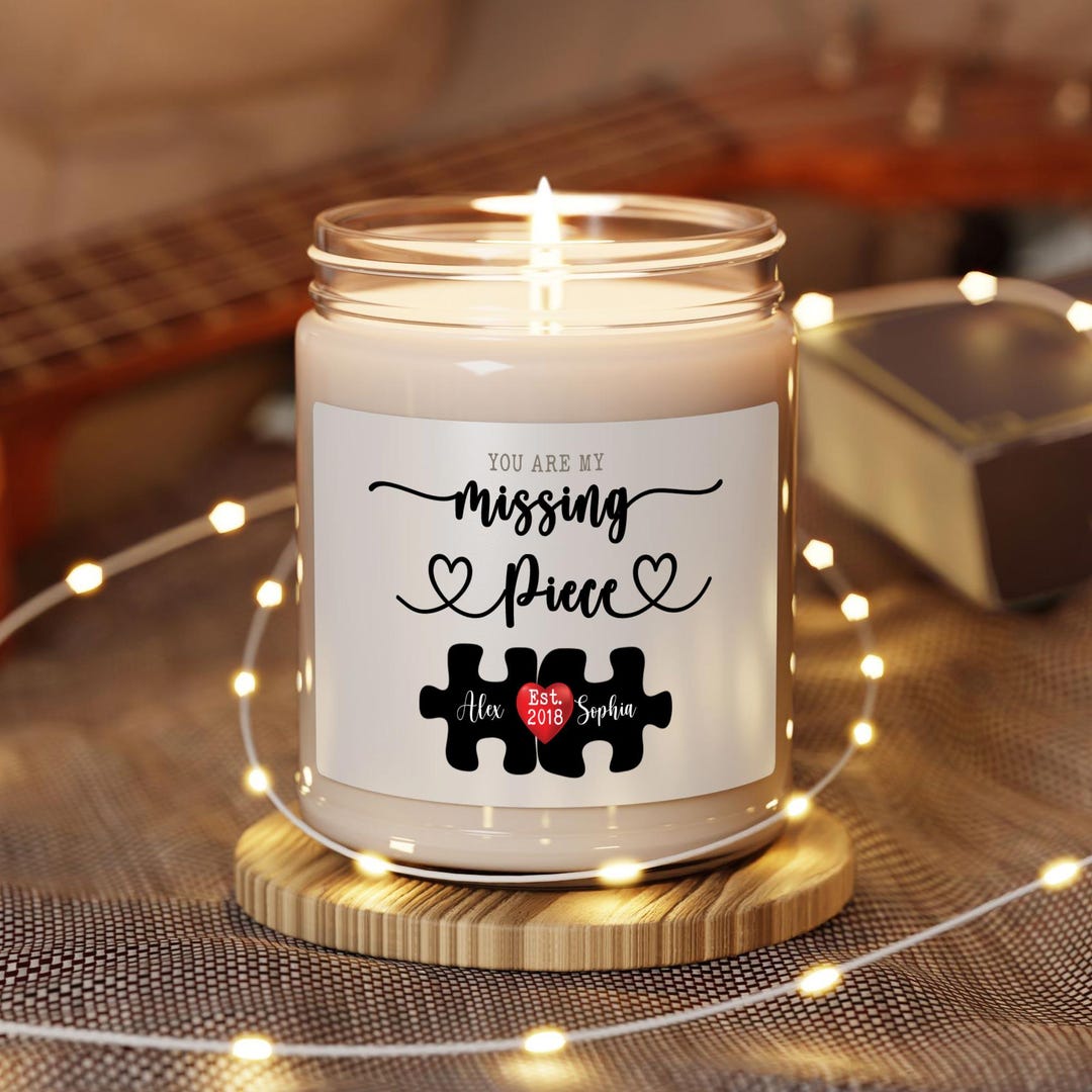 Personalized Name Couple You Are My Missing Piece Candle Gift for ...