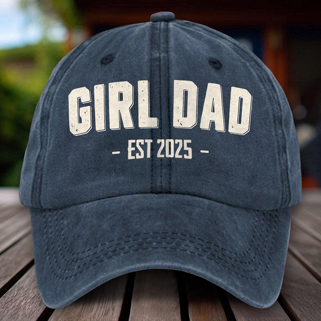 Custom Girl Dad Demin Cap, New Dad Cap, First Time Dad, New Father Hat ...