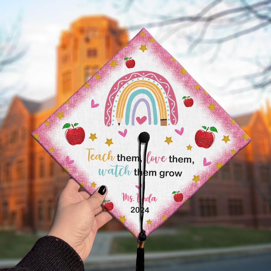 Personalized Teacher Graduation Cap Topper, Teacher Grad Cap Topper ...