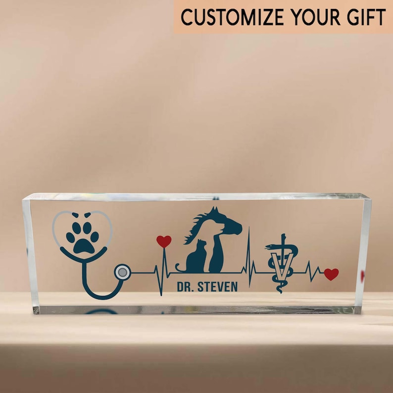 Personalized Name Veterinarian Sign for Desk Veterinary Desk - Etsy