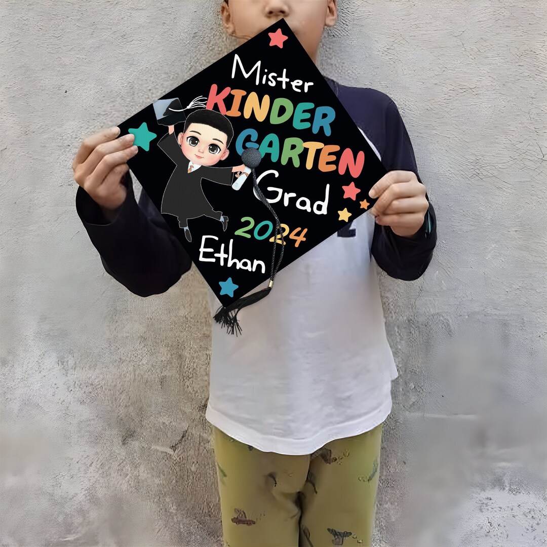 Personalized 2024 Kinder Graduate, Mister Kindergarten Graduation Cap ...