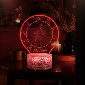 Personalized DNA Science 3D Lamp, Biology Science Gift Decor for Nurse ...