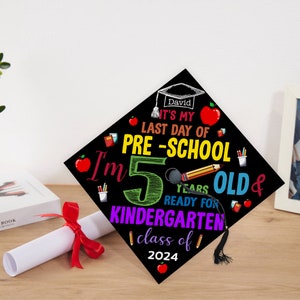 Personalized Kindergarten Graduation Cap Topper, Preschool Grad Cap ...