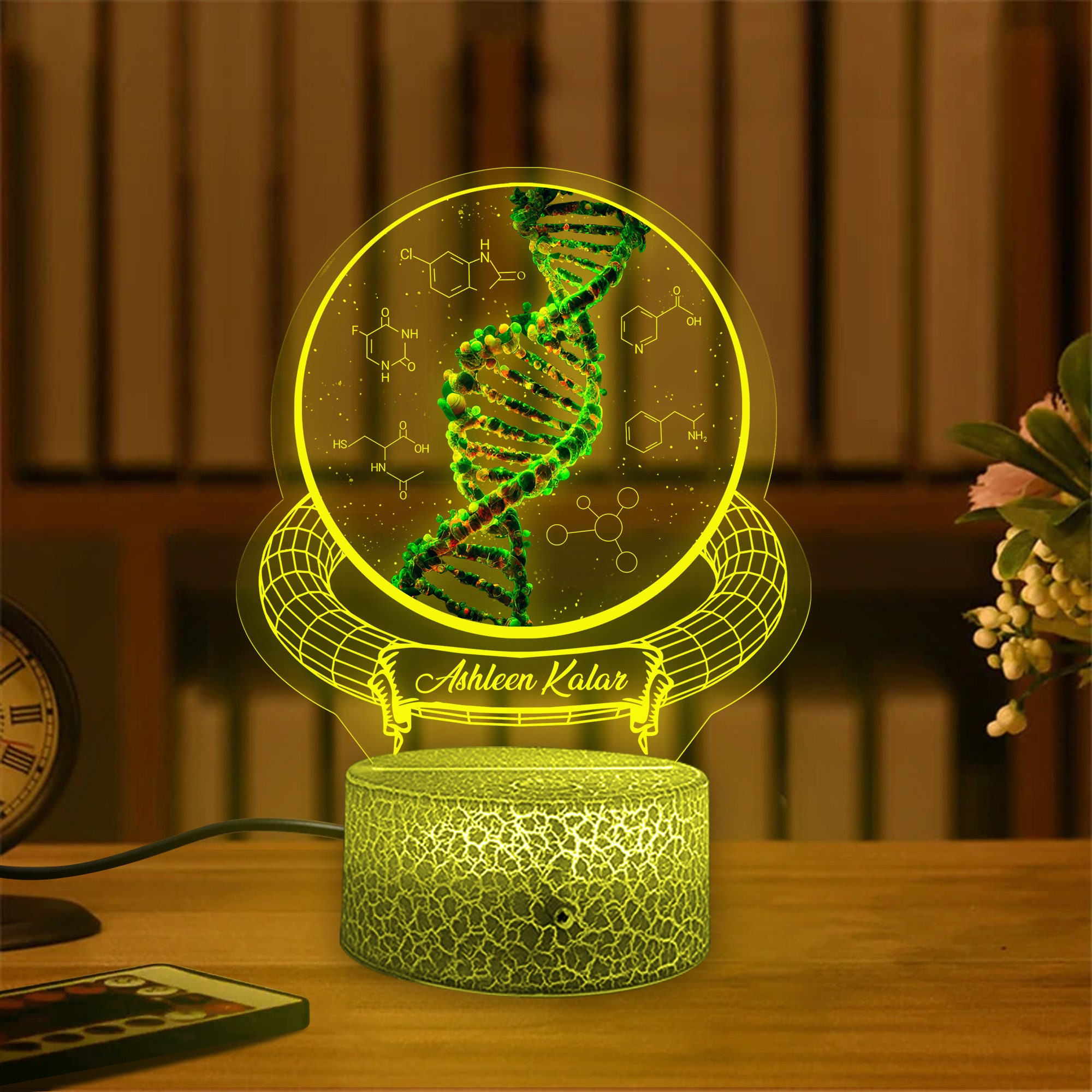 Personalized DNA Science 3D Lamp, Biology Science Gift Decor for Nurse ...
