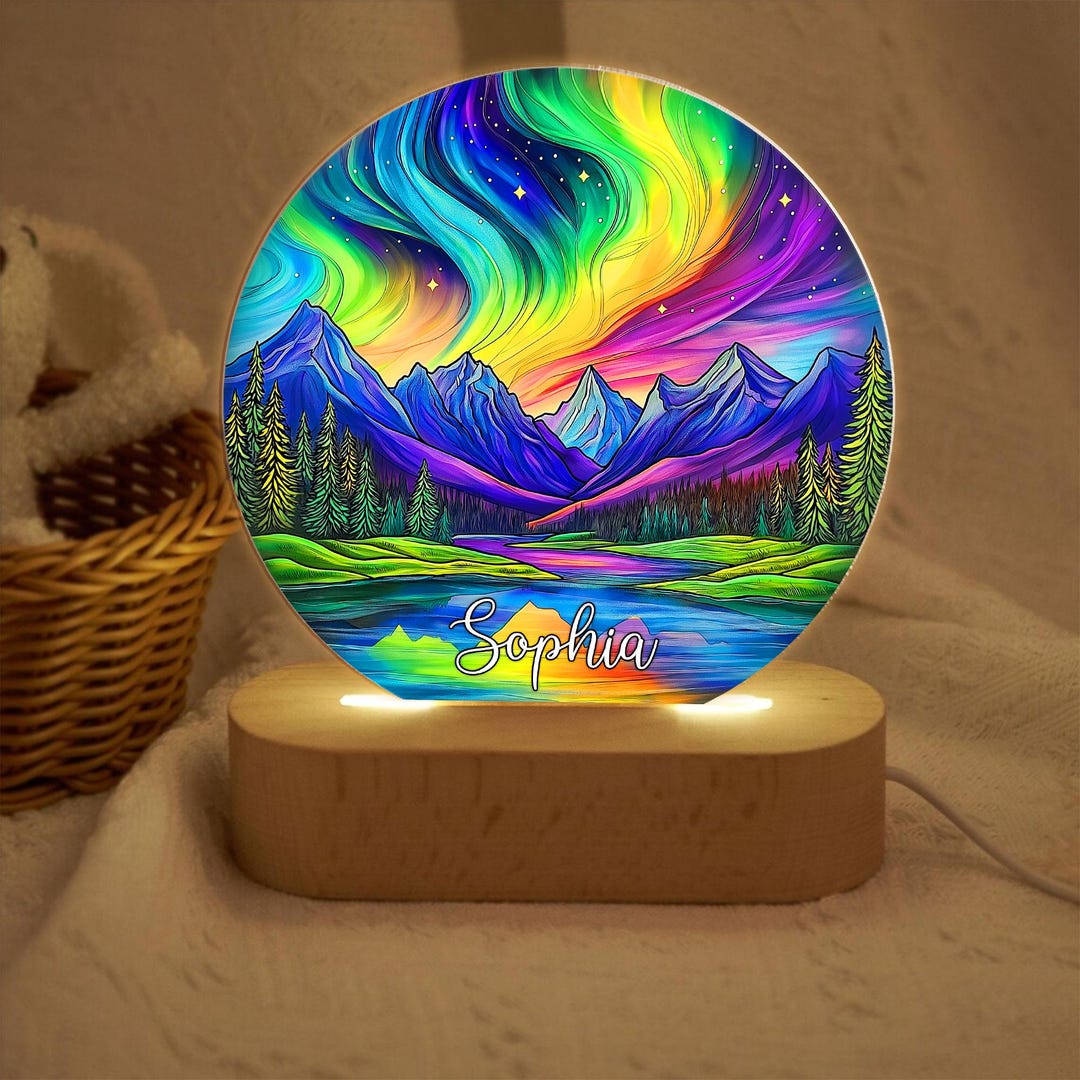 Personalized Northern Led Light, Northern Aurora Led Light, Travel Led ...